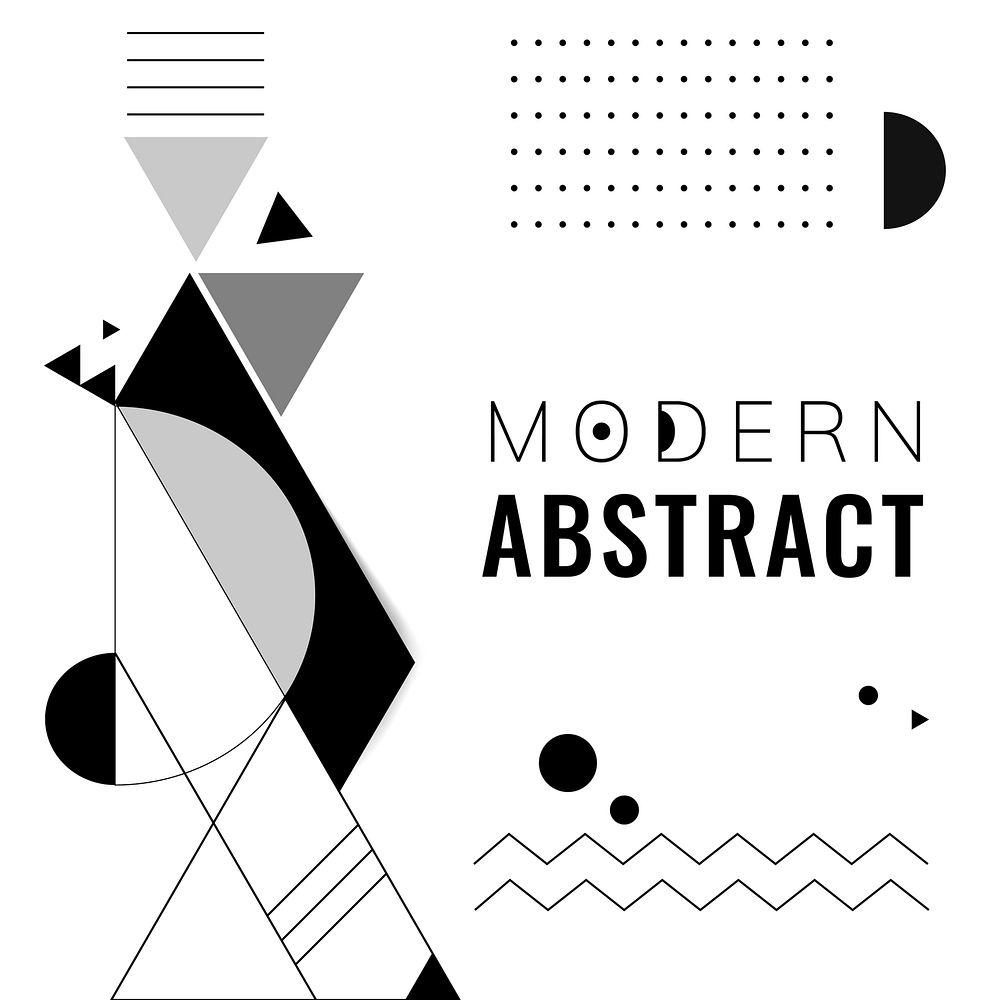 Modern black and white geometric | Free Vector Template - rawpixel