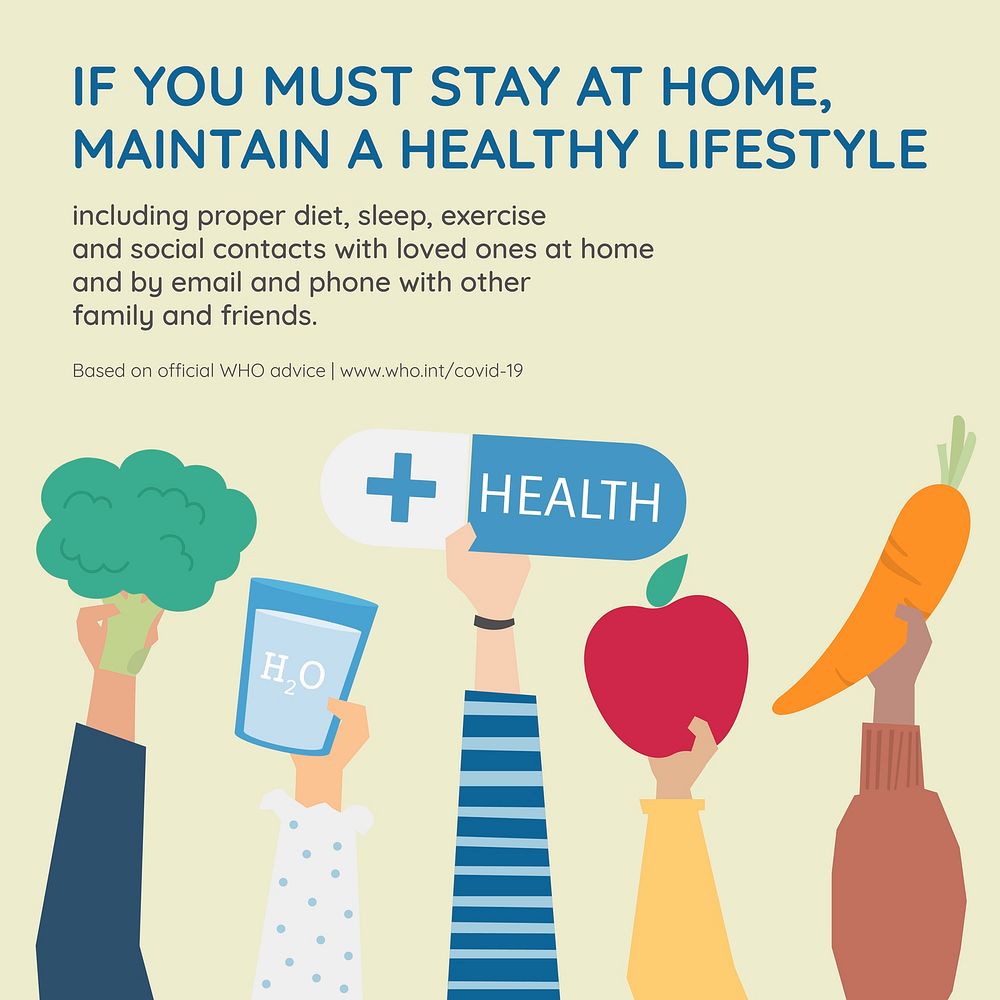 Maintain a healthy lifestyle at home | Free Vector - rawpixel