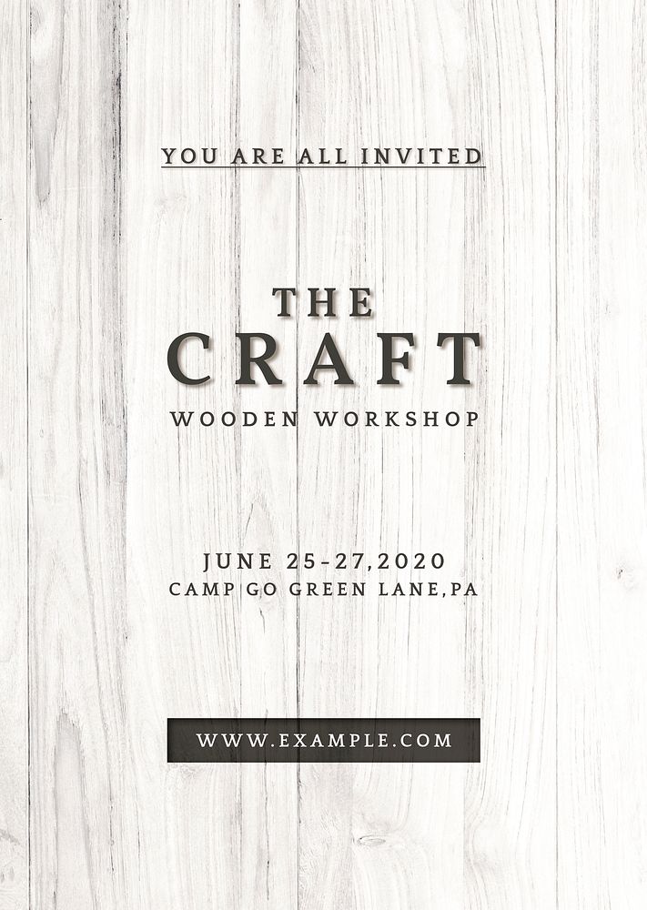 Craft workshops ad on wooden | Premium PSD Template - rawpixel