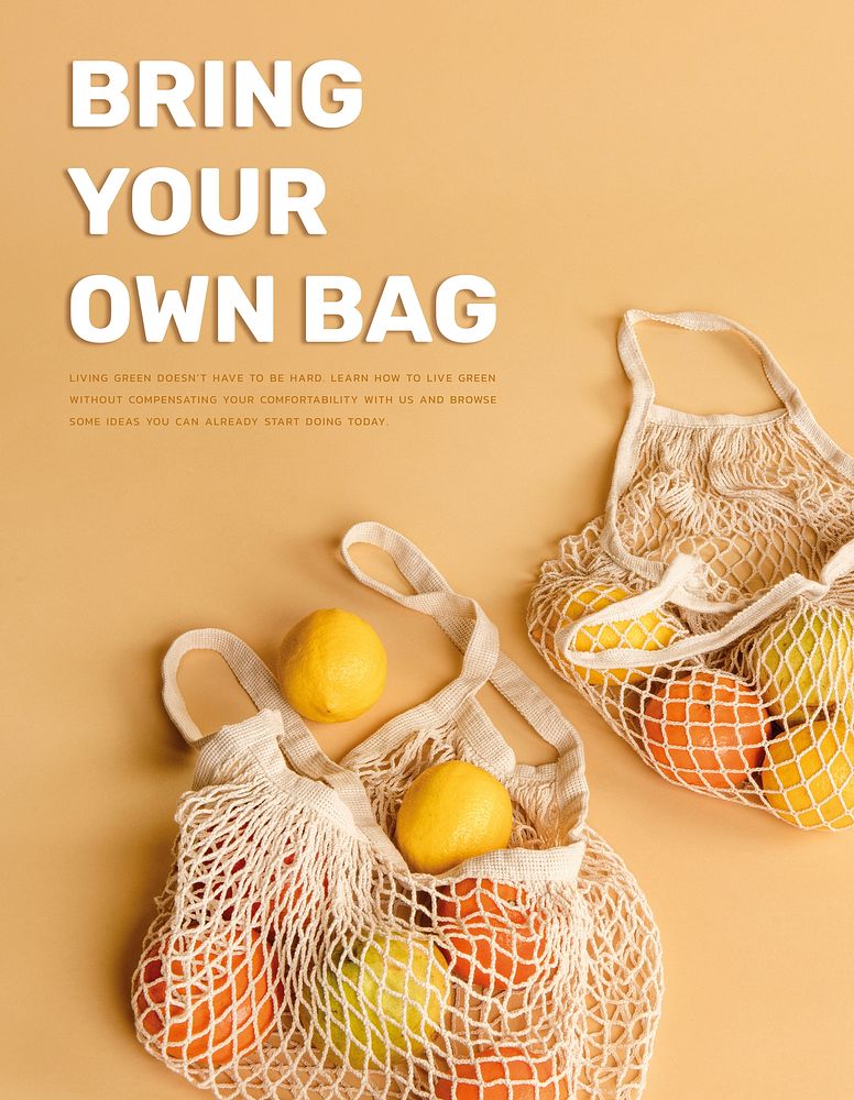 Bring your own bag template | Premium Vector Template - rawpixel