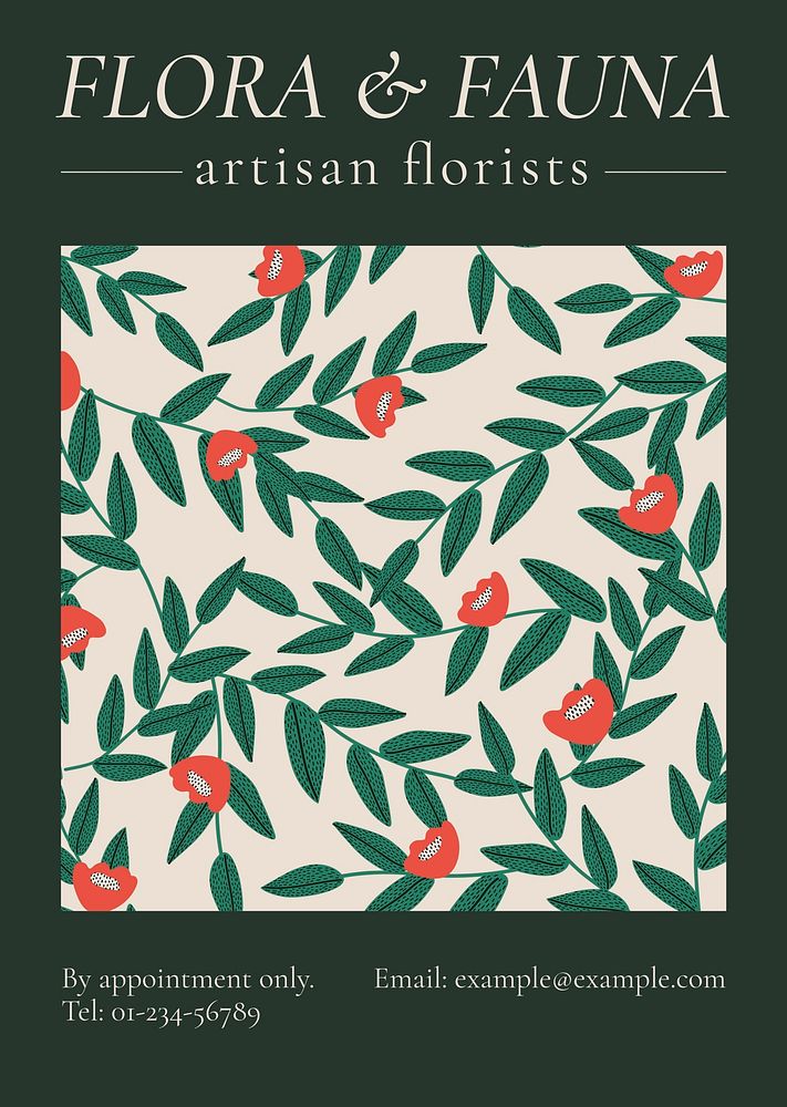 Floristry workshop poster template psd | Free PSD Template - rawpixel