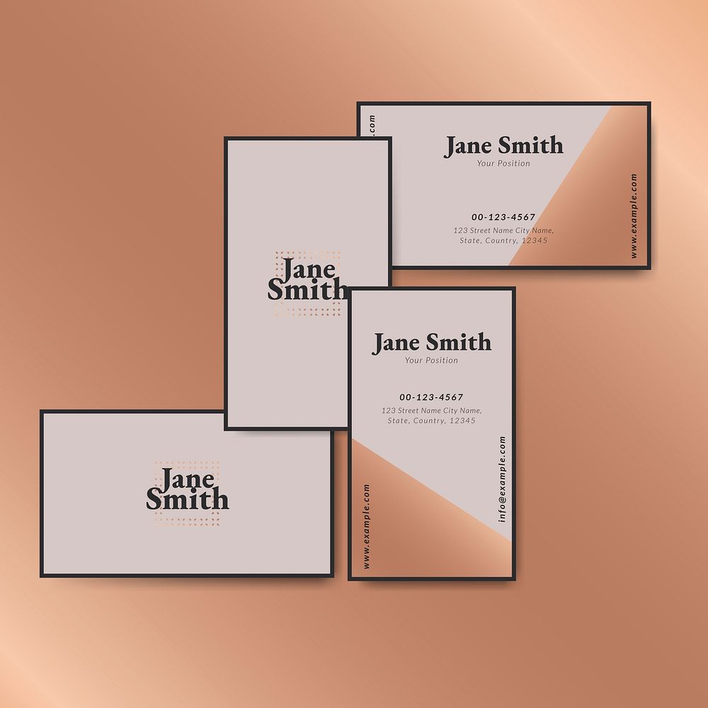 Bronze business card template vector | Premium Vector - rawpixel