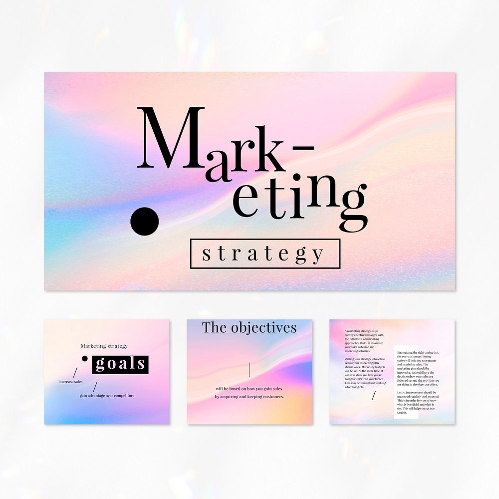 Pastel marketing strategy template set | Premium Vector - rawpixel