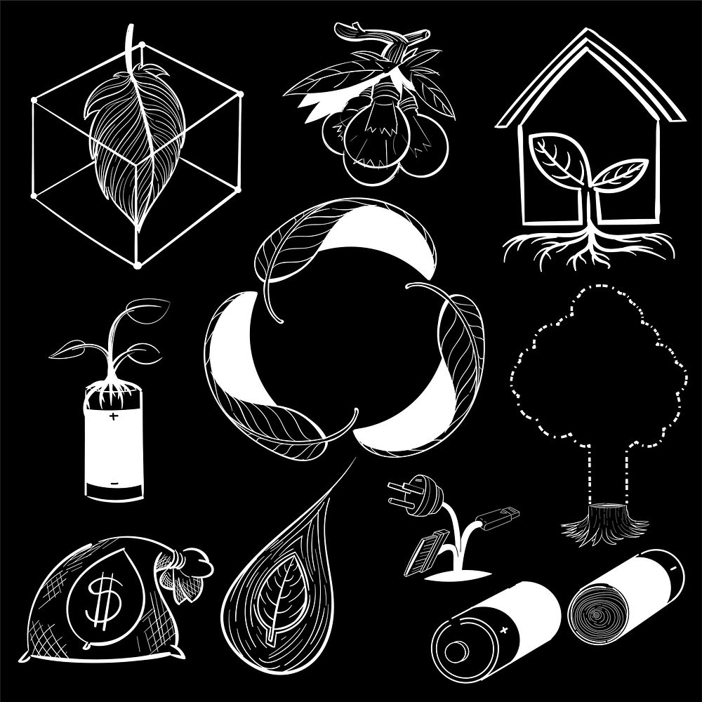 Hand drawing illustration set of environment | Free Photo - rawpixel