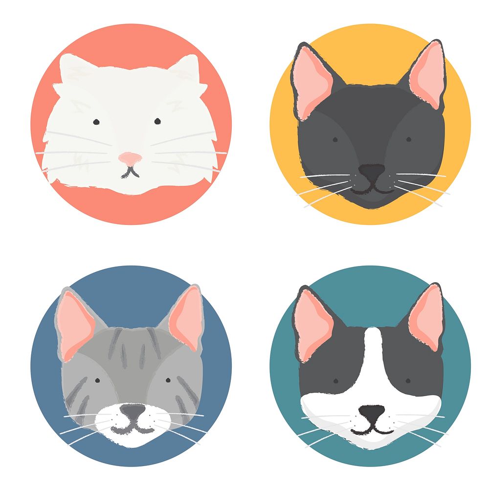 Illustration of cats collection | Free Vector - rawpixel