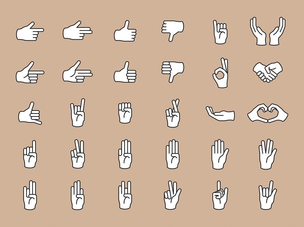 Illustration of hands gesture set | Free Vector - rawpixel