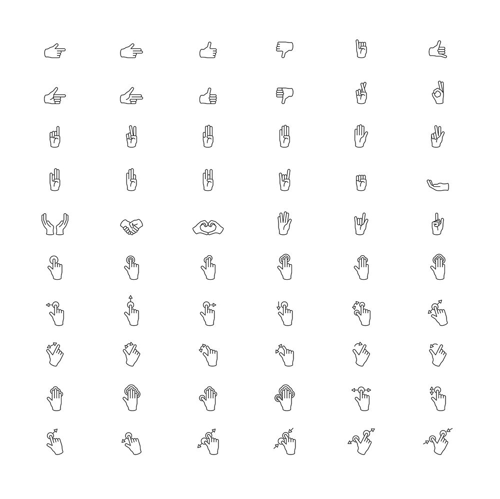 Illustration of hands gesture set | Free Vector - rawpixel