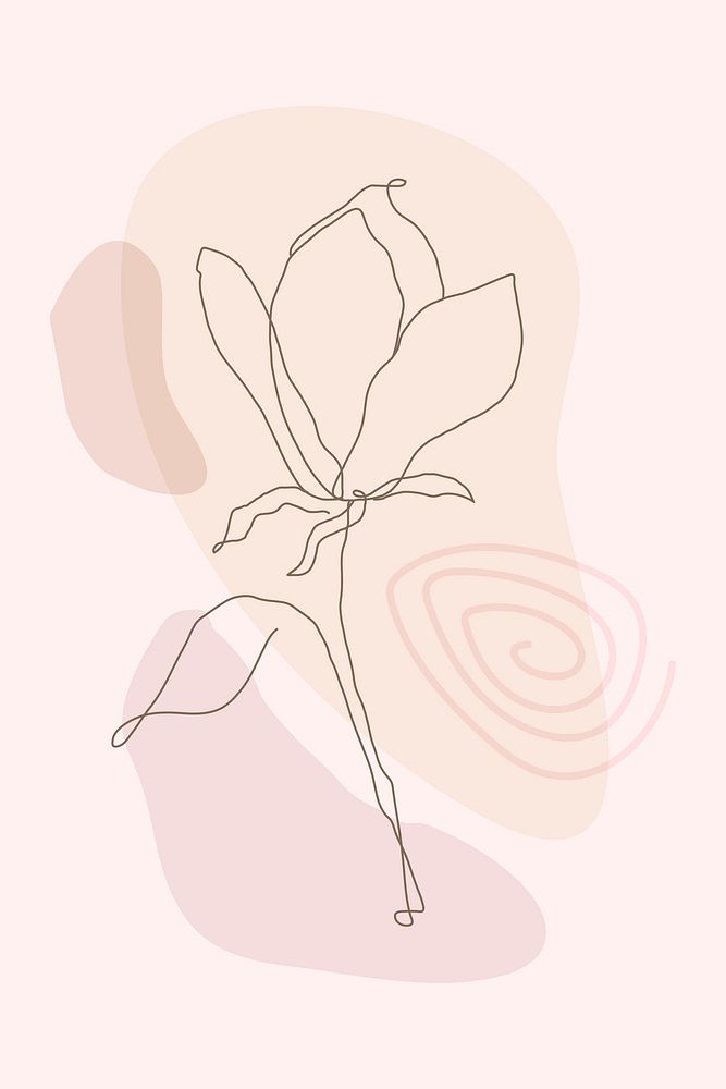 Flower monoline art vector in pink | Free Vector Illustration - rawpixel