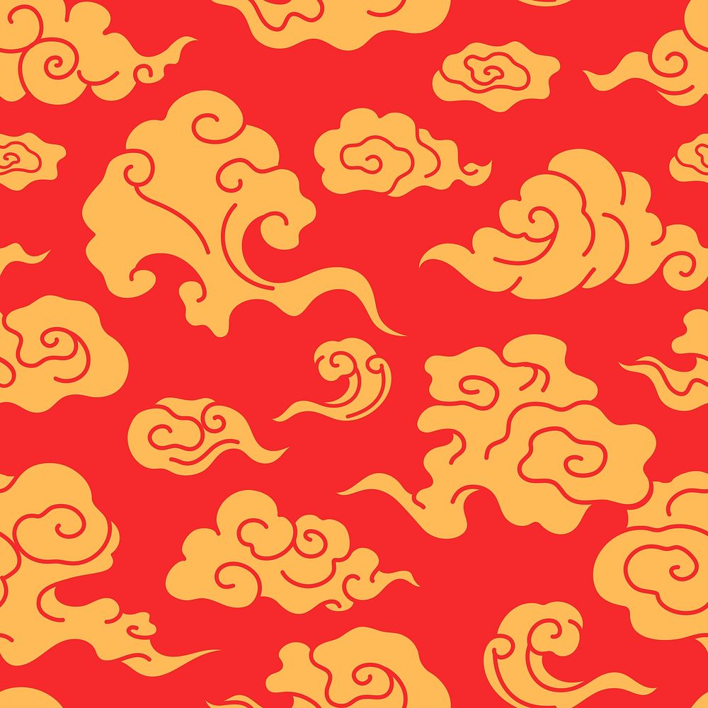 Red cloud pattern seamless background, | Free PSD - rawpixel