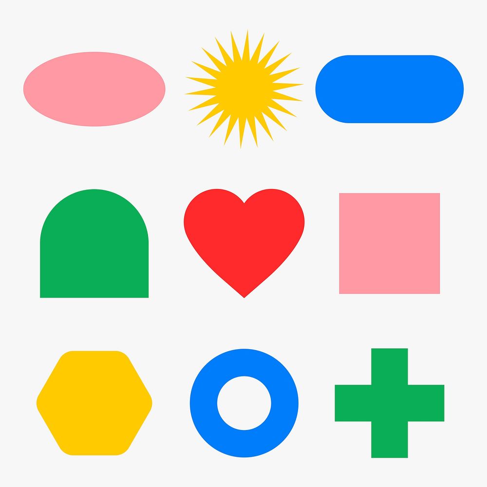 Geometric shape sticker, colorful retro | Premium Vector - rawpixel