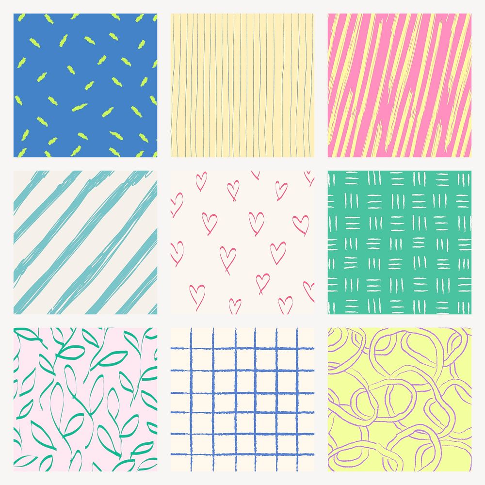 Cute background, colorful doodle pattern | Premium Vector - rawpixel