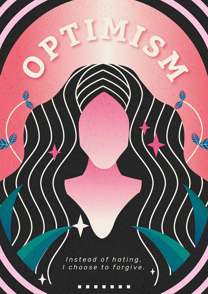 Optimism affirmation poster template, editable | Premium PSD Template ...