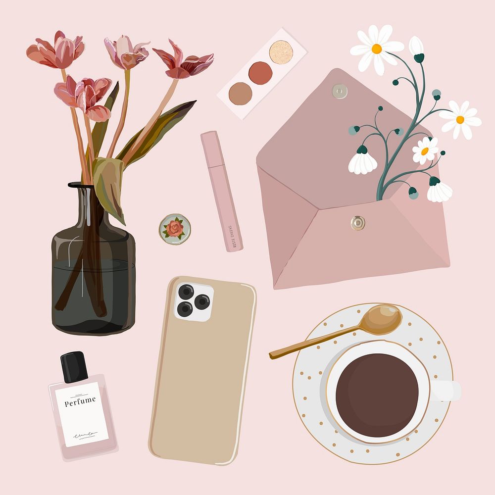 Aesthetic influencer lifestyle sticker, feminine | Premium Vector ...