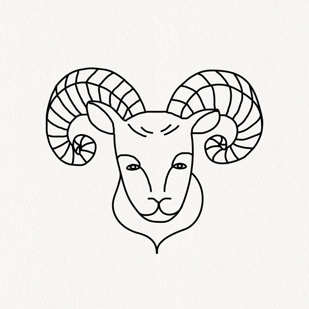 Aries zodiac animal illustration doodle | Free Photo Illustration ...
