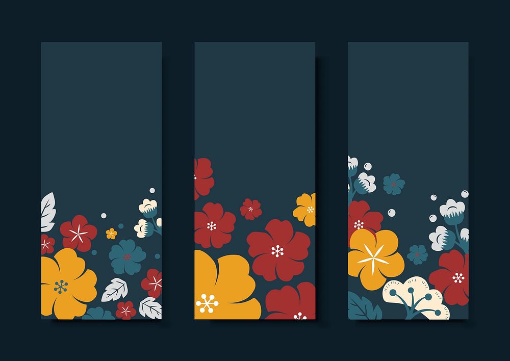 Flowers border rectangle card template | Free Vector - rawpixel