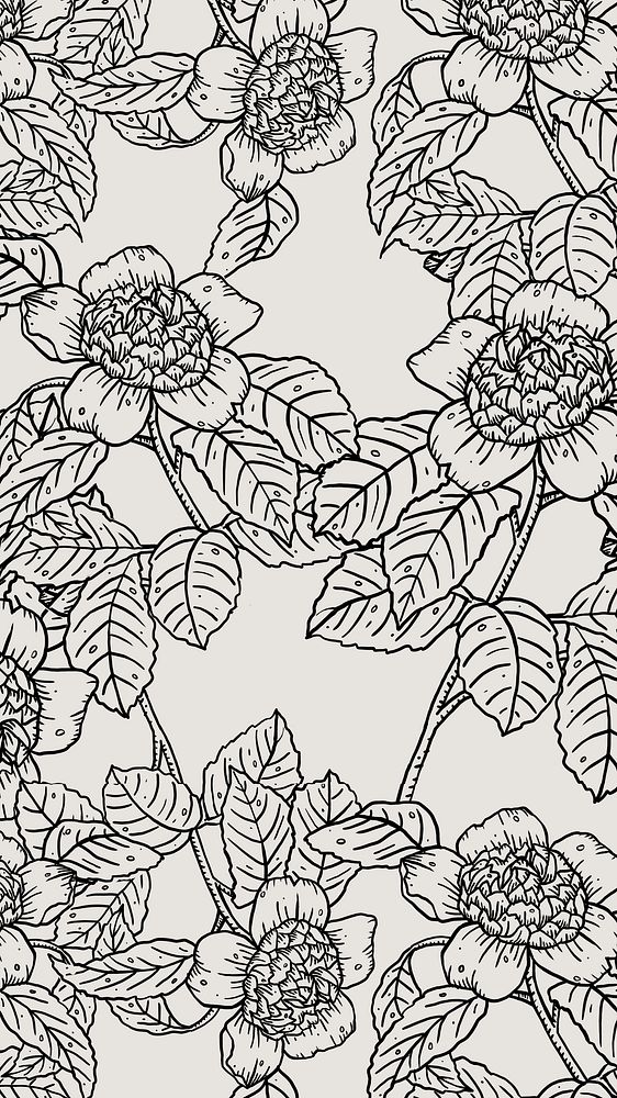 Floral mobile wallpaper, hand drawn | Free Photo Illustration - rawpixel