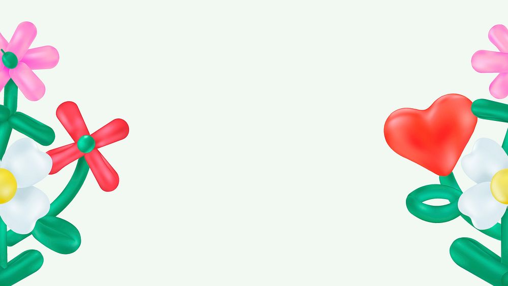 Flower balloon desktop wallpaper, cute | Premium Photo - rawpixel