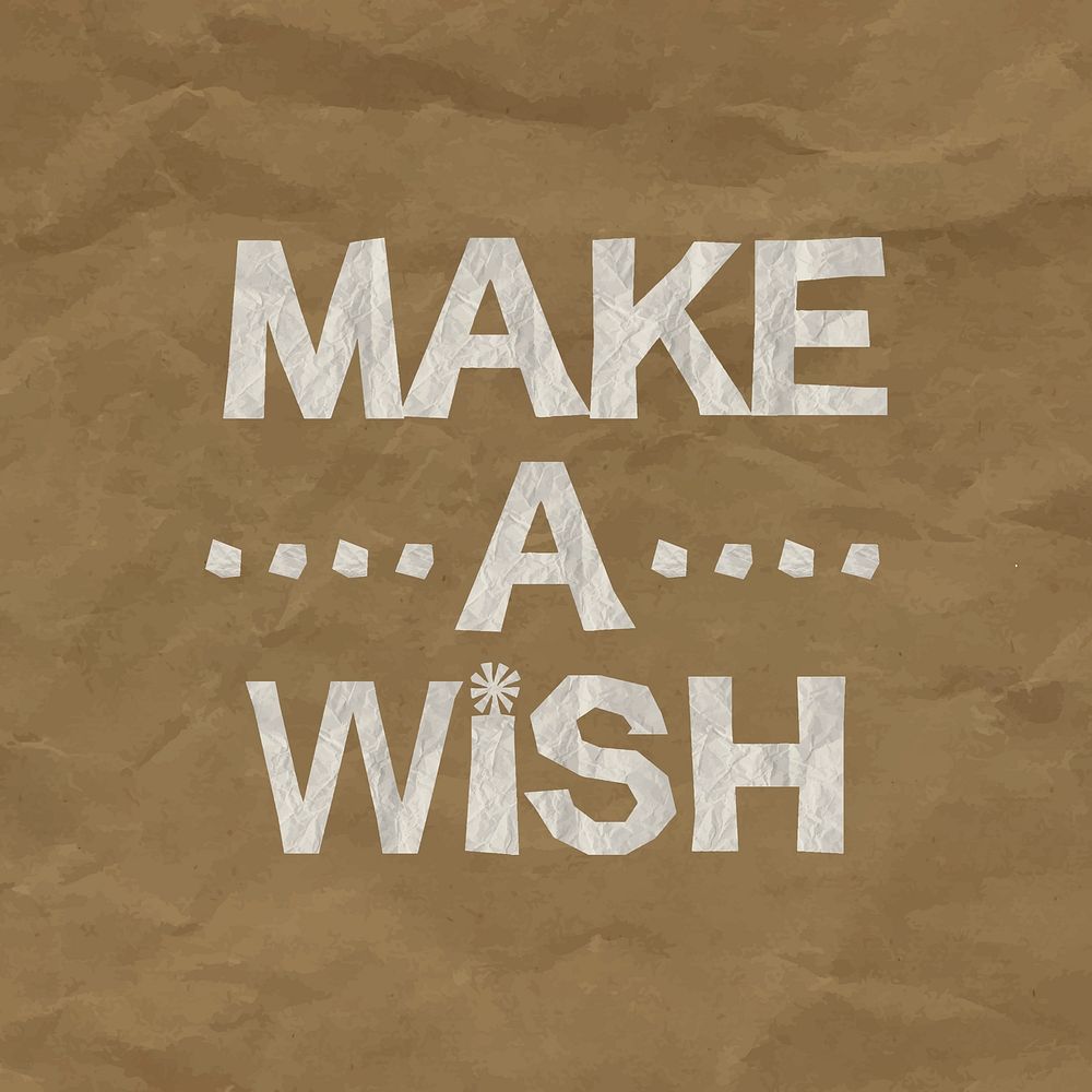 Make a wish words sticker, | Vector - rawpixel