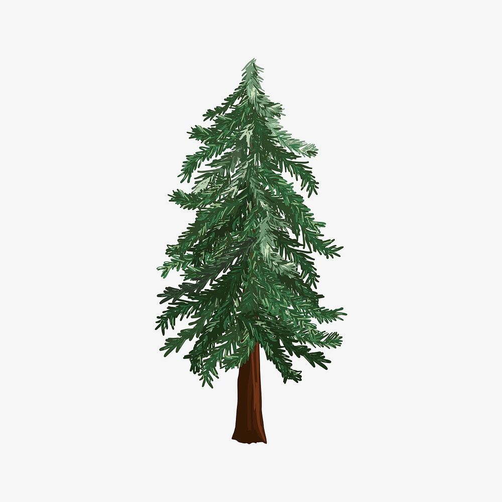 Pine tree sticker, collage element | Free PSD Illustration - rawpixel