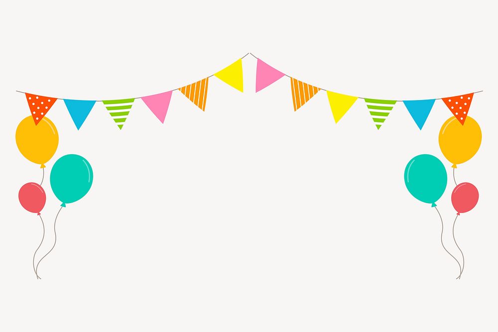 Colorful party banner decoration, celebration | Free PSD - rawpixel