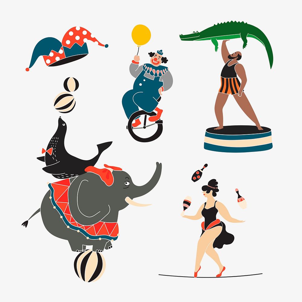 Circus performer illustration vector collection | Premium Vector - rawpixel