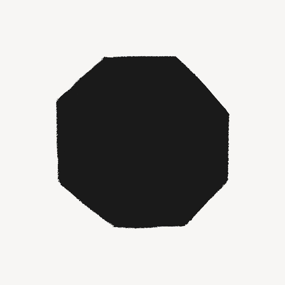 Octagon shape sticker, black geometric | Free PSD - rawpixel