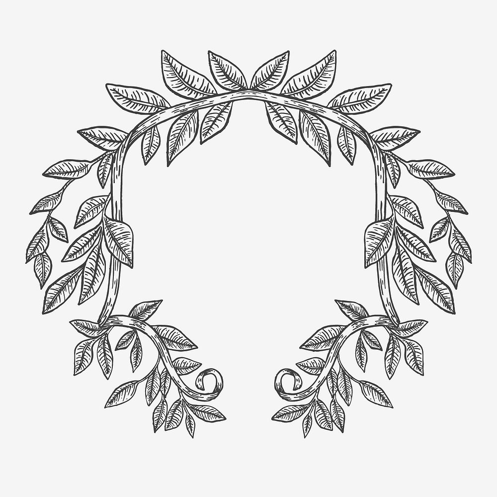 Botanical badge, leaf wreath design, | Premium Vector - rawpixel