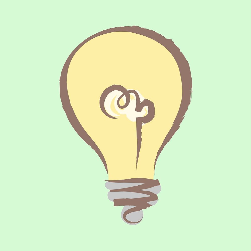 Light bulb sticker, pastel doodle | Free Vector Illustration - rawpixel