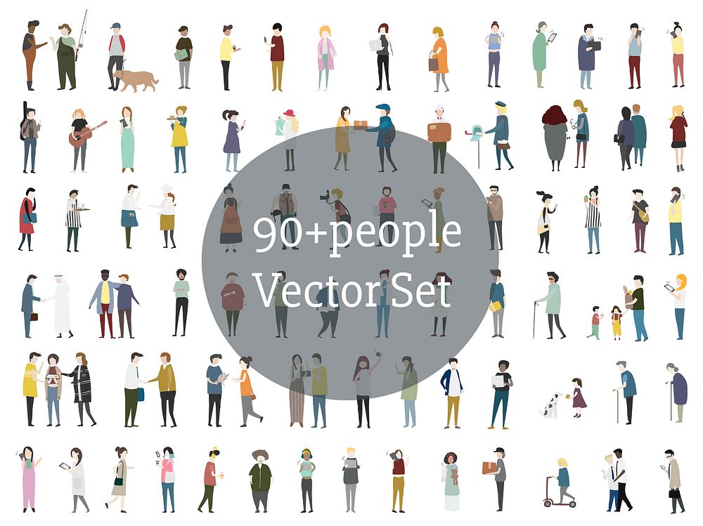 Vector set of illustrated people | Premium Vector - rawpixel