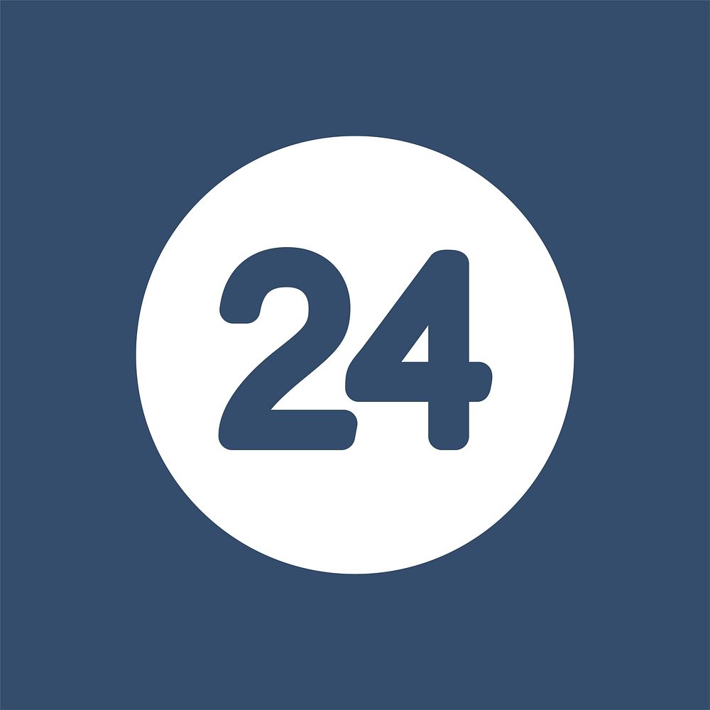 Blue circle 24 icon isolated | Free Icons - rawpixel