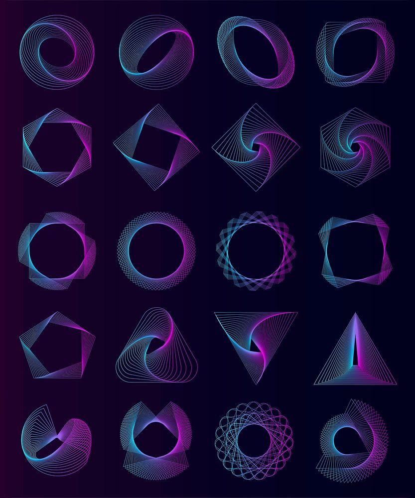 Abstract geometric elements set vector | Free Vector - rawpixel