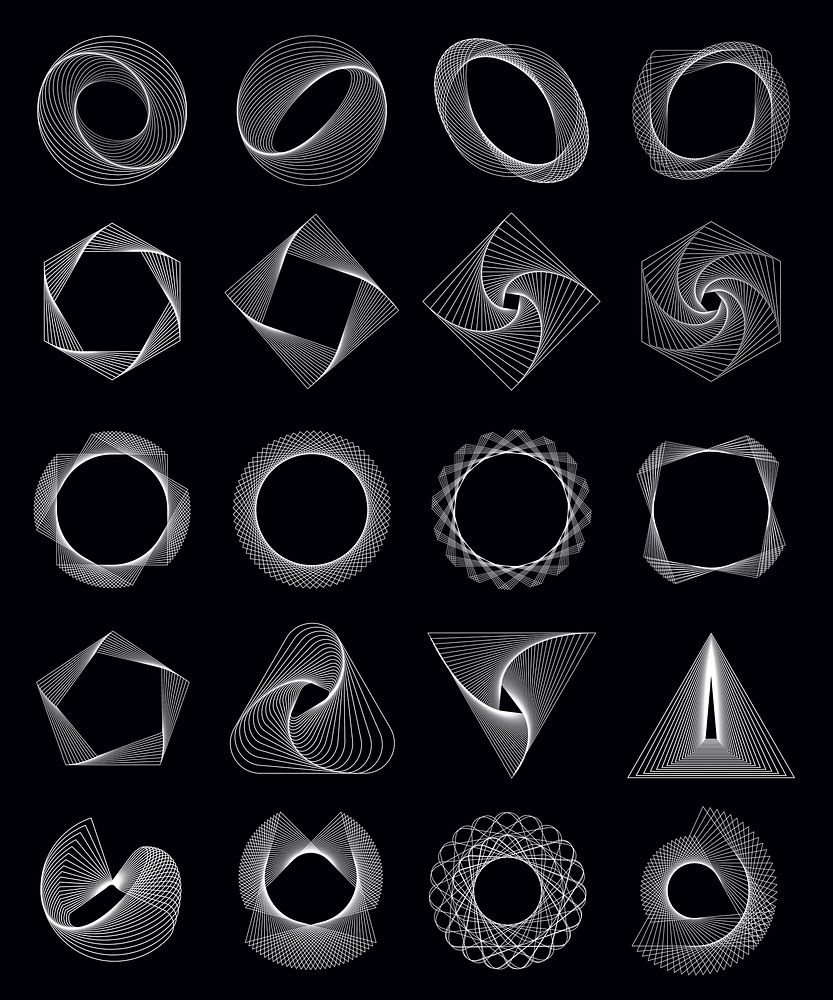 Abstract geometric elements set vector | Free Vector - rawpixel