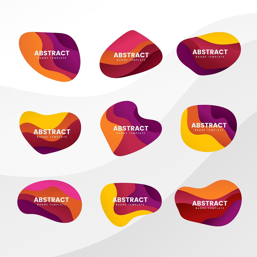 Abstract badge design vector set | Premium Vector - rawpixel
