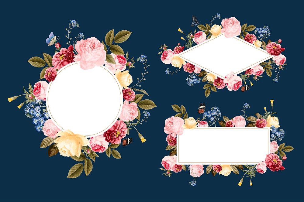Set of floral card templates | Premium Vector - rawpixel