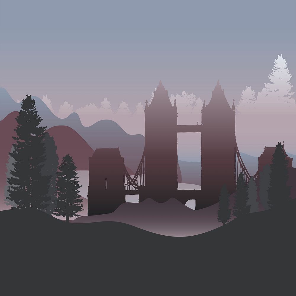 The Tower Bridge in a forest | Free Vector - rawpixel