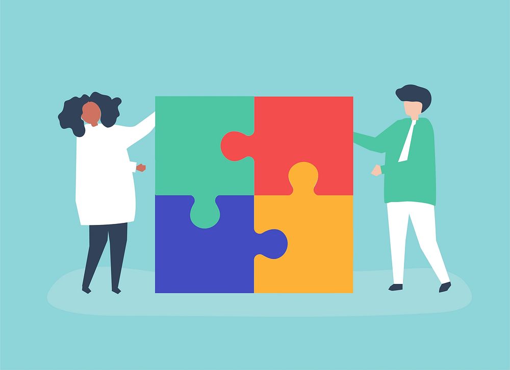 Character of a couple solving | Premium Vector - rawpixel