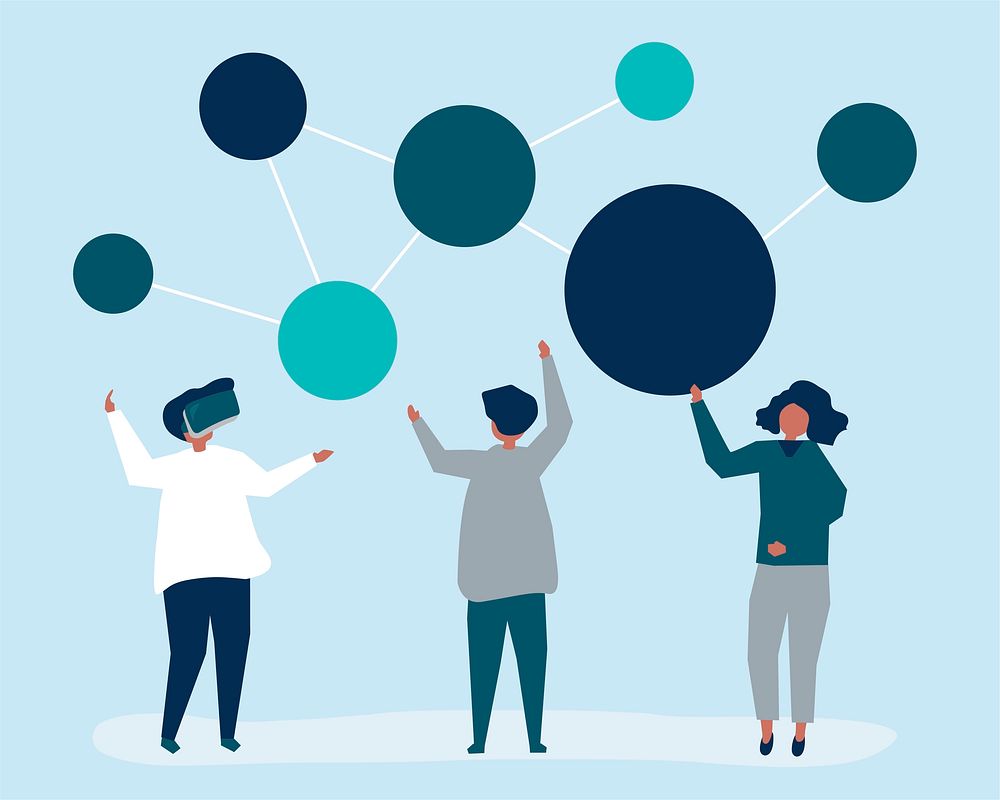 Character illustration of people with networking | Premium Vector ...