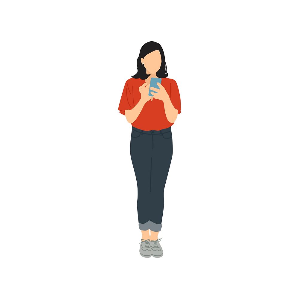 Illustrated woman using mobile phone | Premium Vector Illustration ...