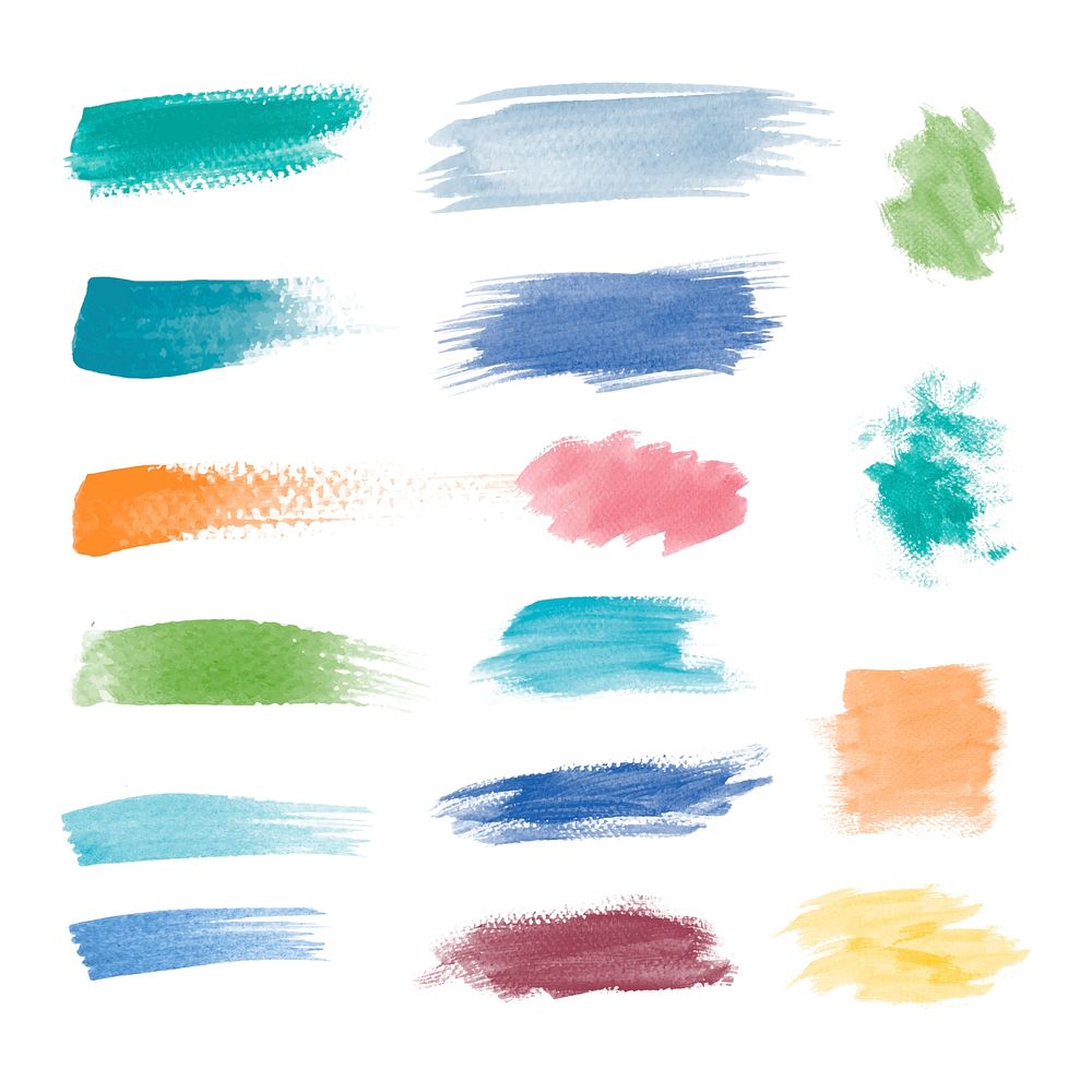 Colorful brushstroke design vector set | Premium Vector - rawpixel