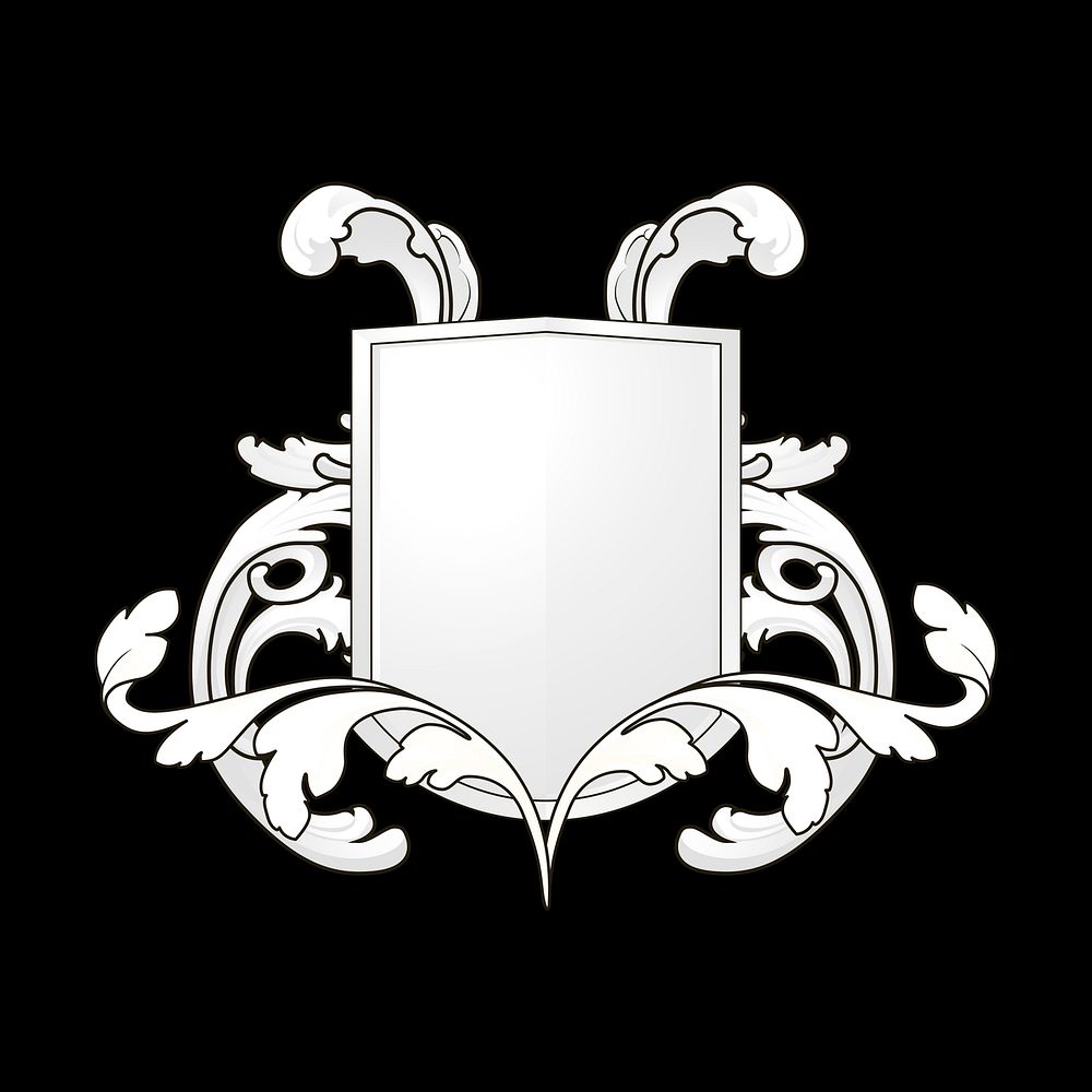 White Baroque shield elements vector | Free Vector - rawpixel