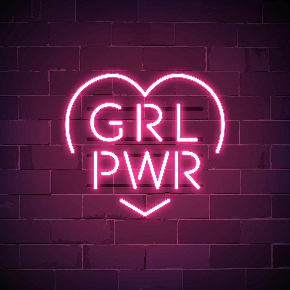 Girl power neon sign vector | Free Vector - rawpixel