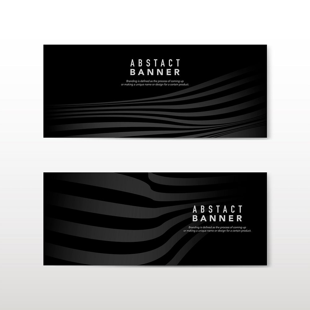 Black abstract banner design vectors | Free Vector - rawpixel