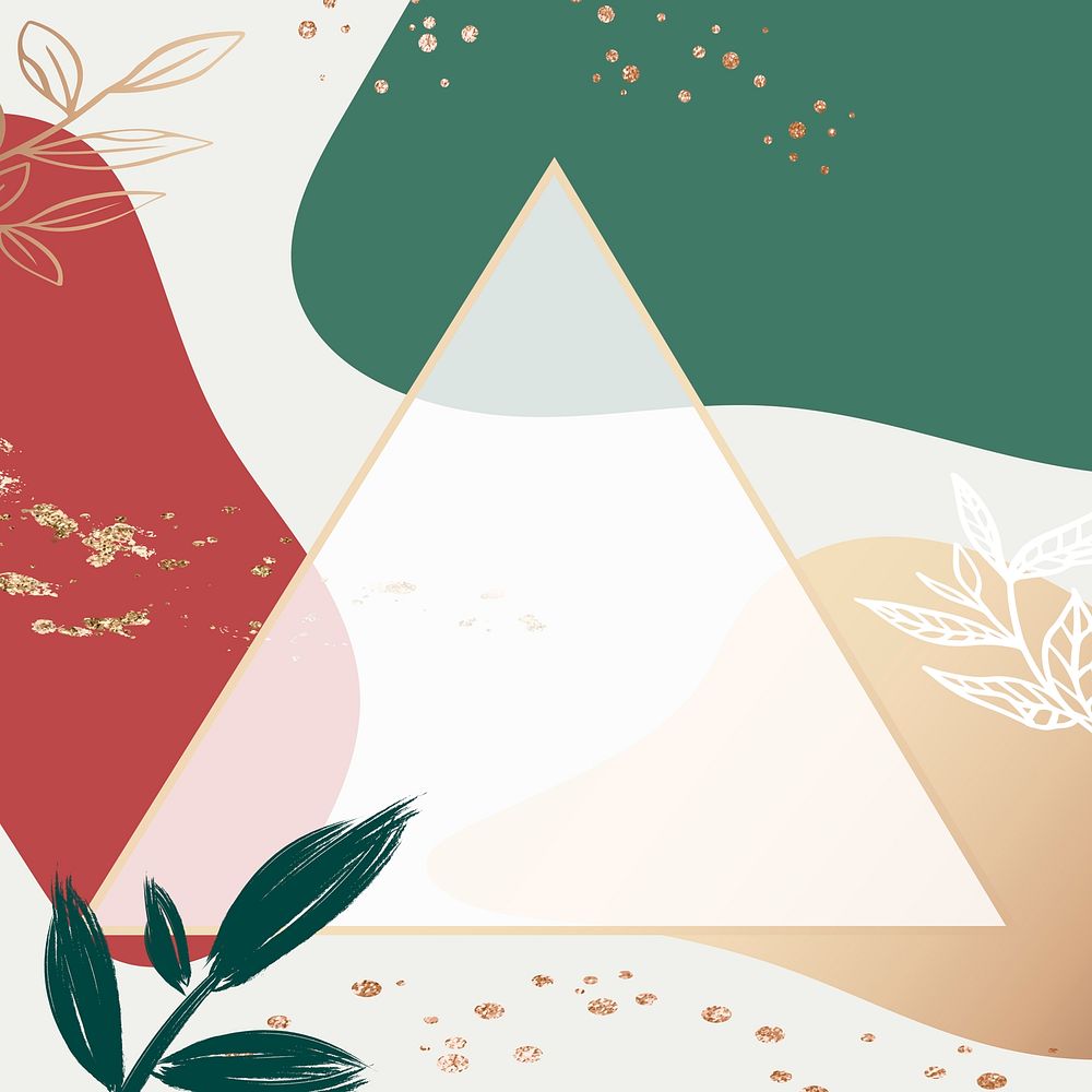 Triangle golden frame on a colorful | Premium Vector - rawpixel
