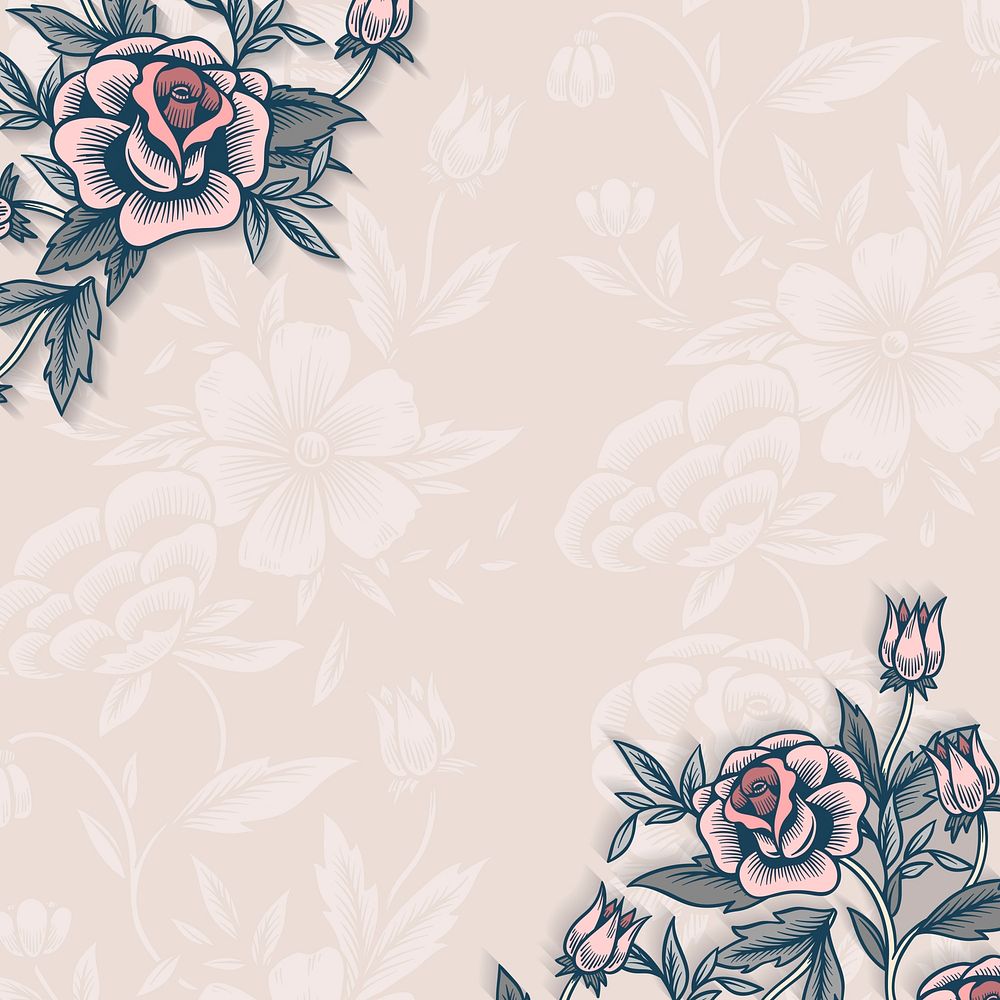 Blank colorful hand drawn floral | Free Vector - rawpixel