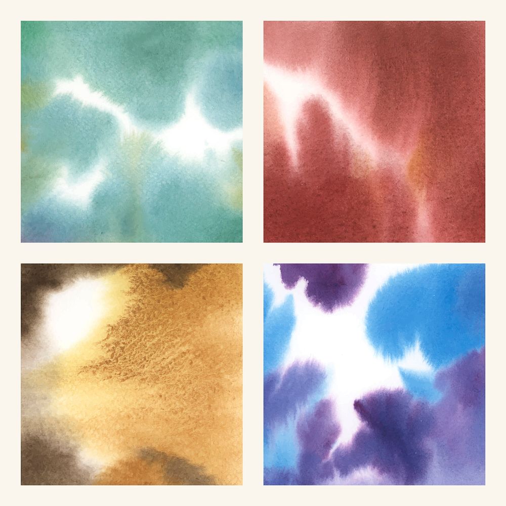 Abstract watercolor stain texture set | Free Vector - rawpixel