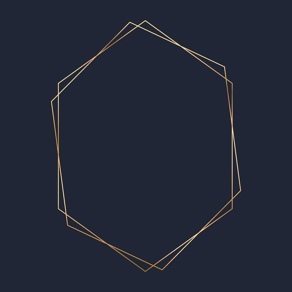 Golden hexagon frame template vector | Premium Vector - rawpixel