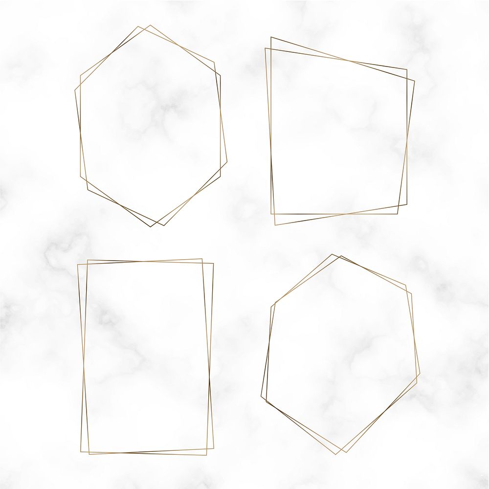 Golden blank polygon frame vector | Premium Vector - rawpixel