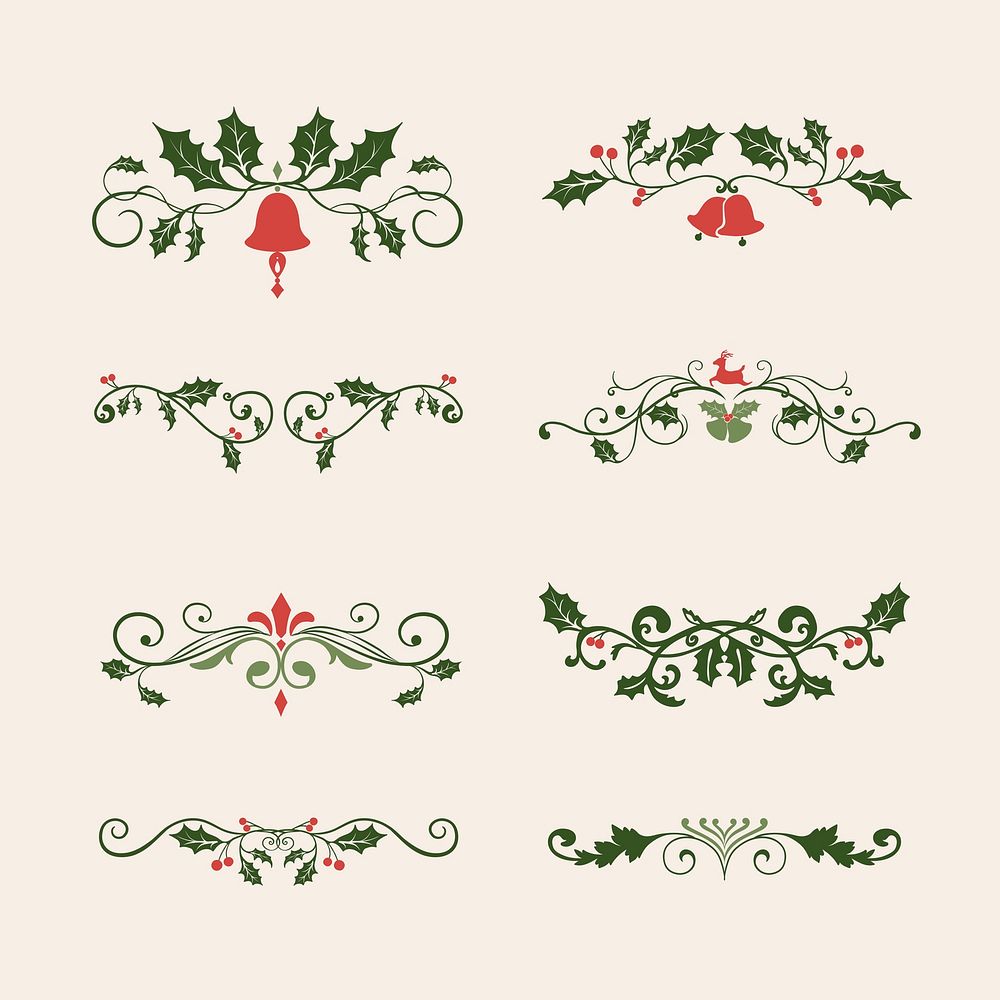 Set of decorative Christmas designs | Premium Vector - rawpixel