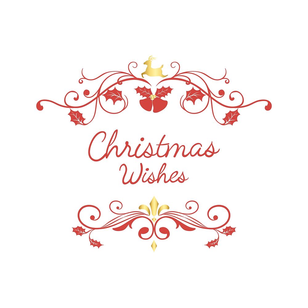Christmas Wishes card design vector | Free Vector - rawpixel