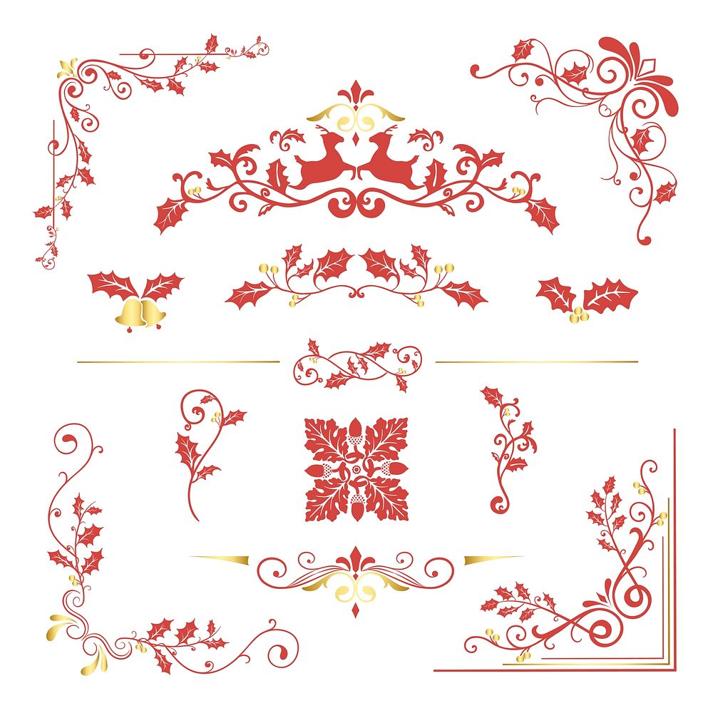 Set of decorative Christmas designs | Free Vector - rawpixel